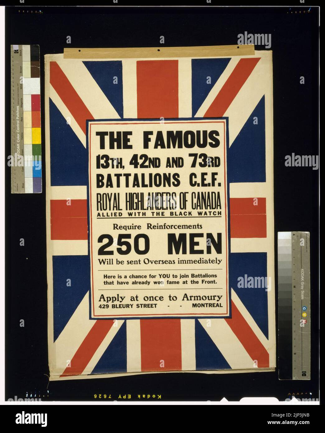 The famous 13th, 42nd, and 73rd battalions C.E.F. Royal Highlanders of ...