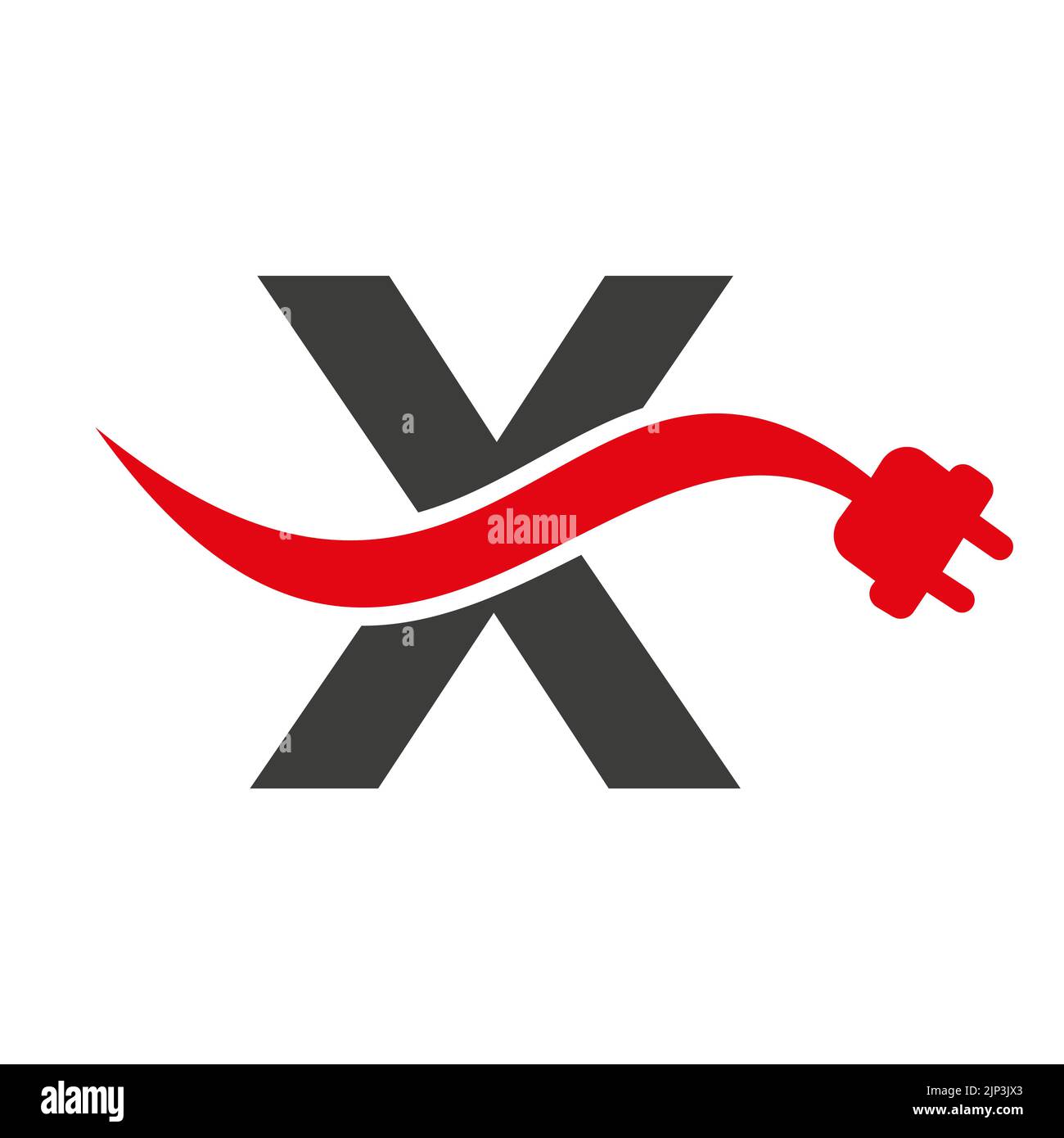 Letter X Electricity or Electrical Logo Concept with Electric Plug ...