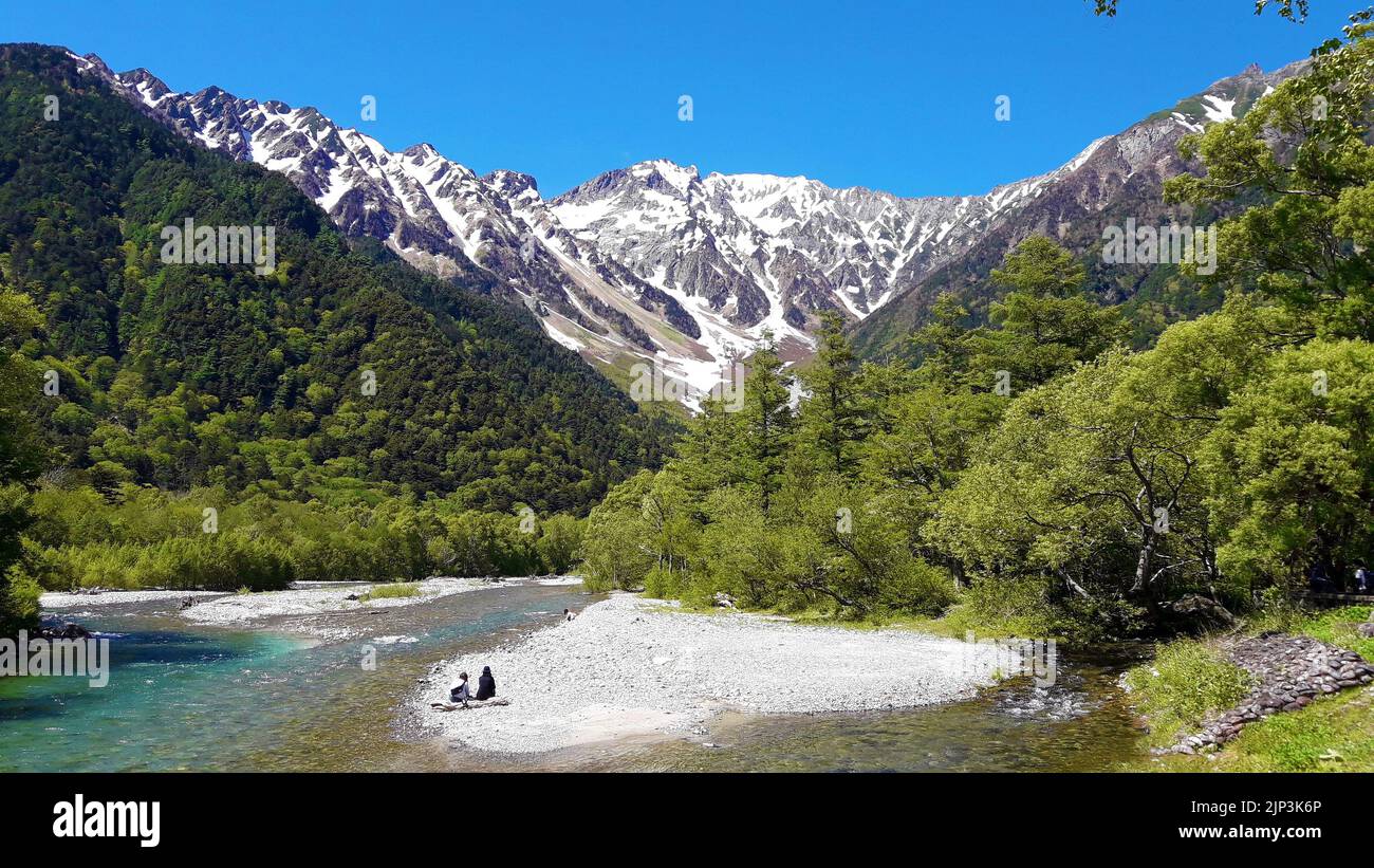 The beautiful landscape of Kamikochi resort in the Northern Japan Alps ...
