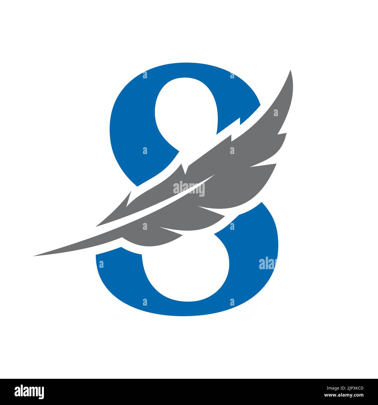 Letter 8 Feather Logo Vector Template. Law Logo Bird Feather Symbol ...