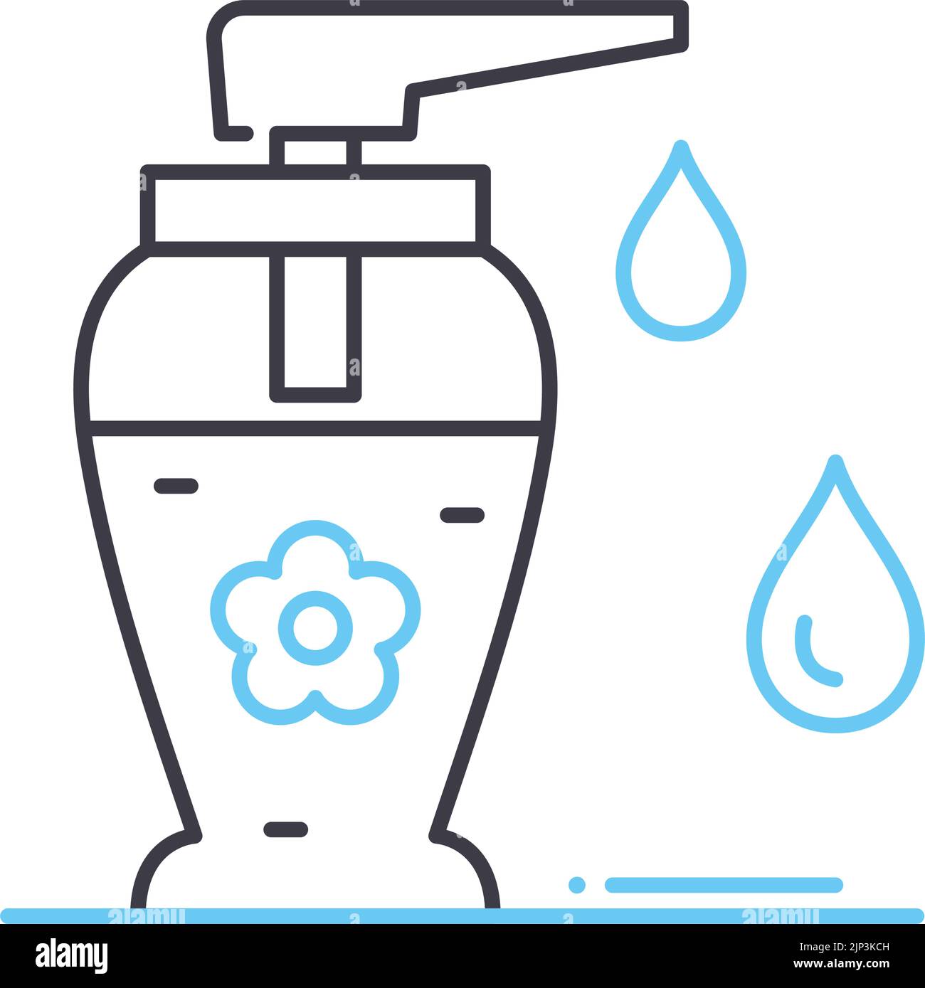 body lotion line icon, outline symbol, vector illustration, concept ...