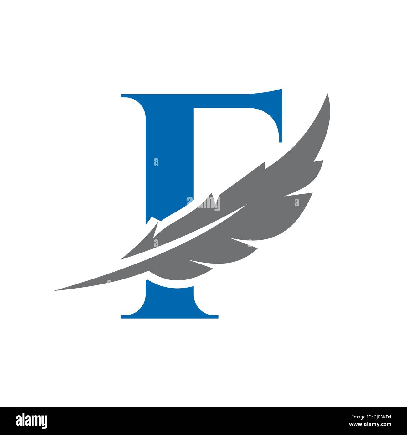 Letter F Feather Logo Vector Template. Law Logo Bird Feather Symbol ...