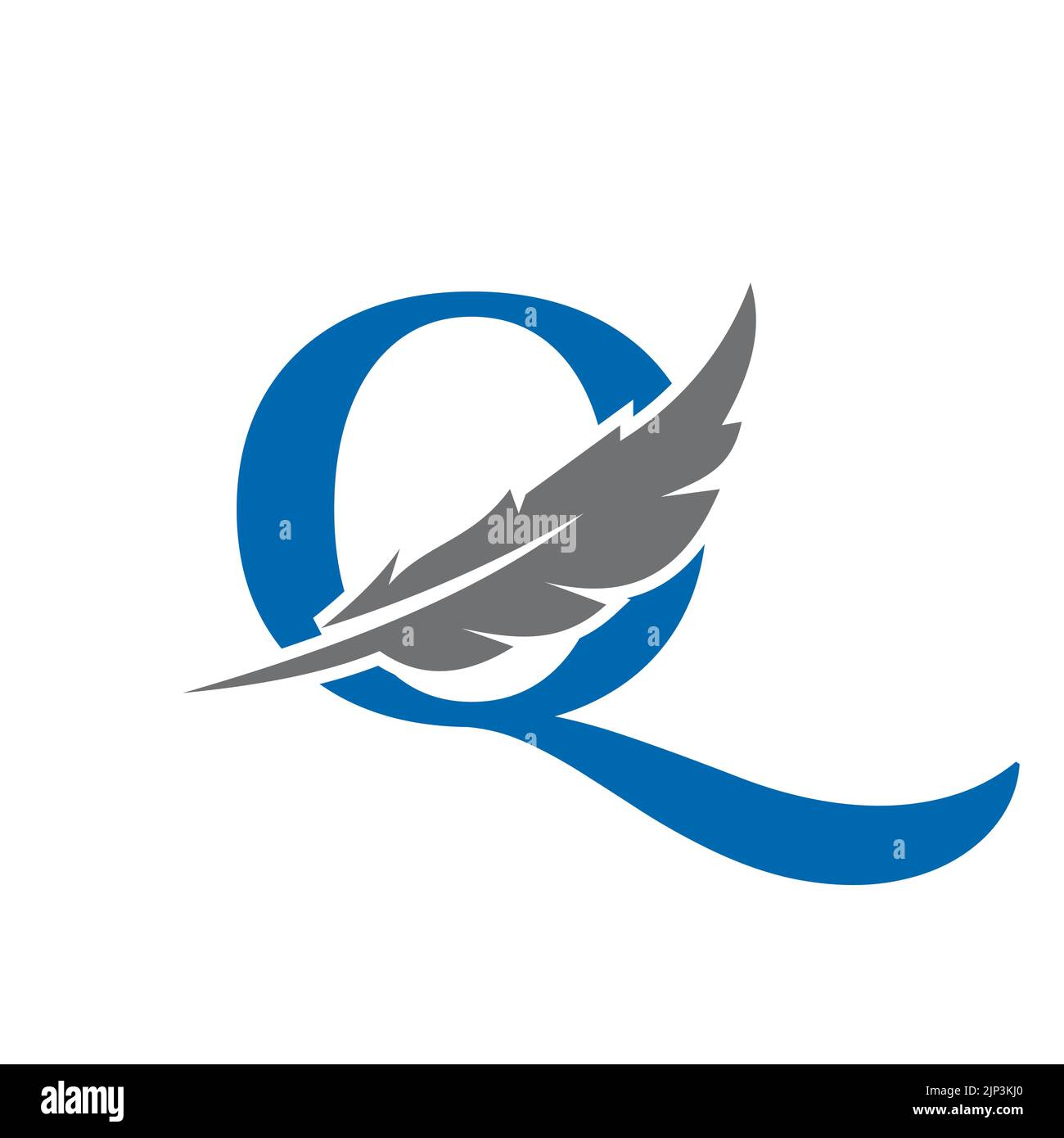 Letter Q Feather Logo Vector Template. Law Logo Bird Feather Symbol ...