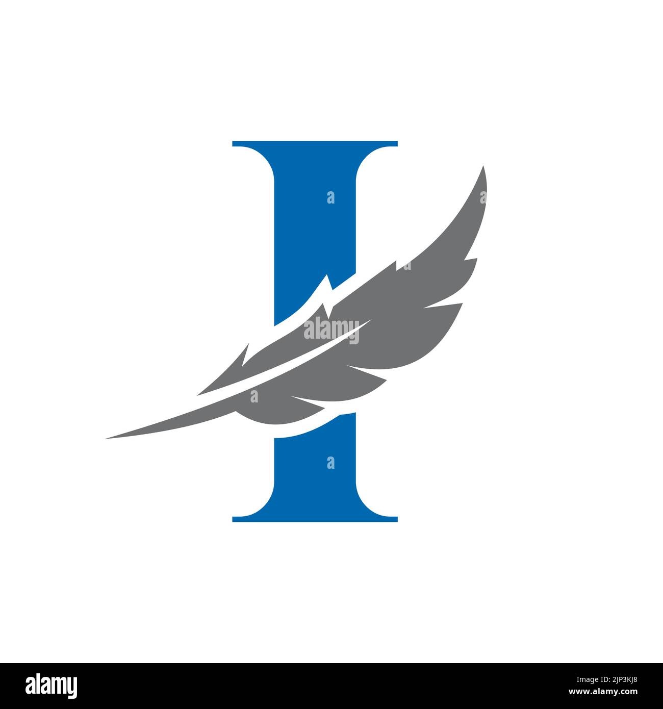 Letter I Feather Logo Vector Template. Law Logo Bird Feather Symbol ...