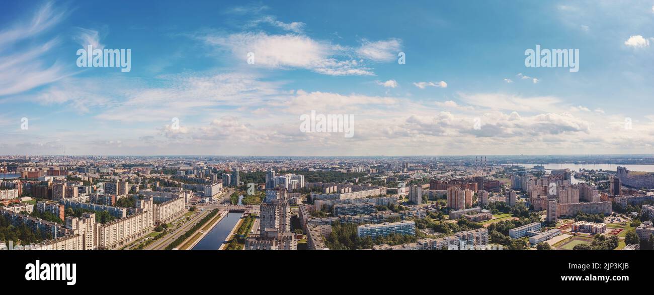 Saint Petersburg, Russia large general aerial view. Aerial panoramic ...