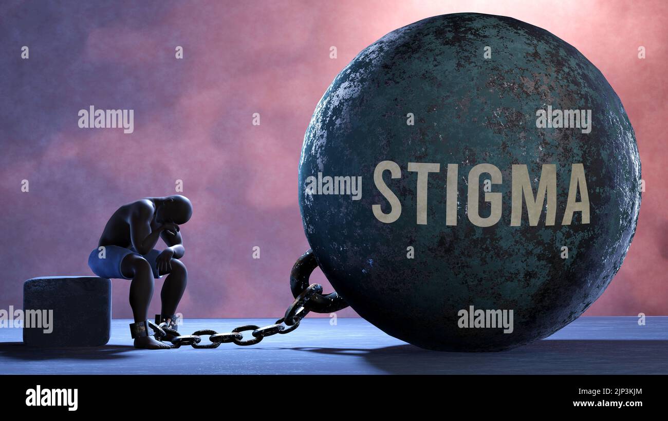 Stigma that limits life and make suffer hi-res stock photography and ...