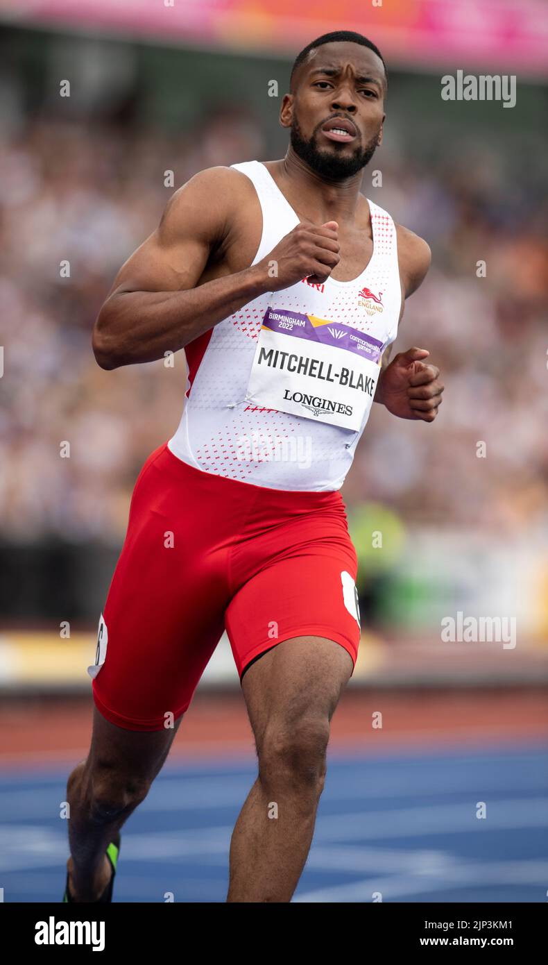 Nethaneel Mitchell-Blake of England competing in the men’s 100m heats ...