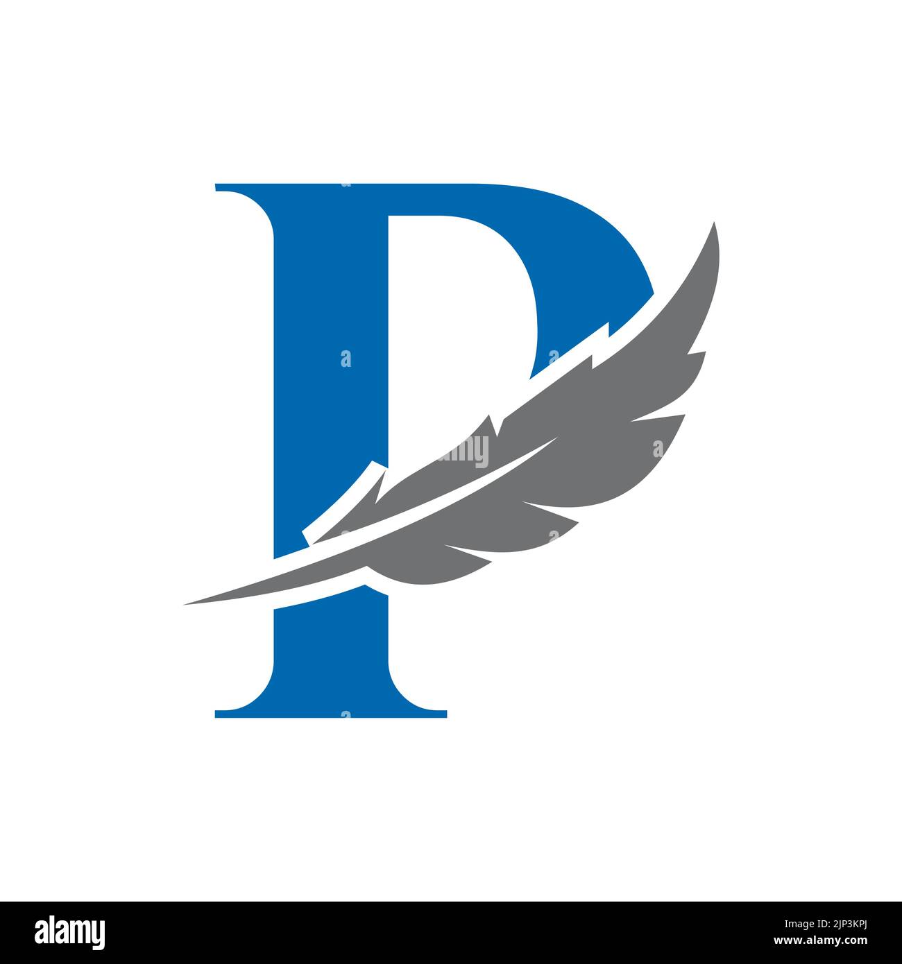 Letter P Feather Logo Vector Template. Law Logo Bird Feather Symbol ...