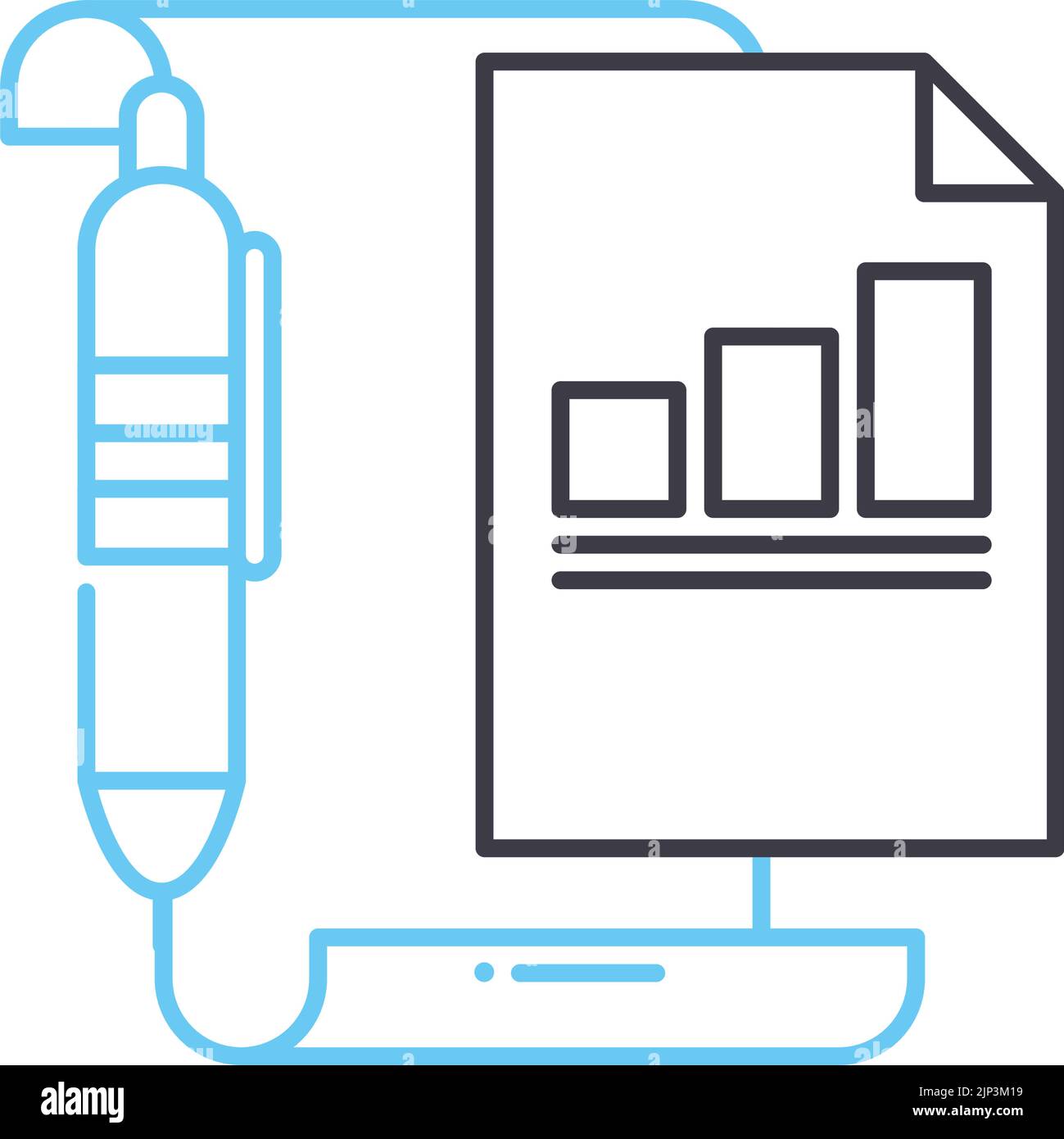 analysis report line icon, outline symbol, vector illustration, concept ...