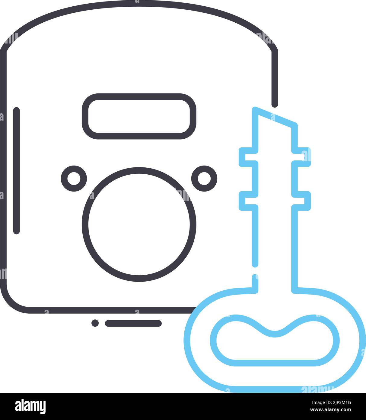 alarm installation line icon, outline symbol, vector illustration ...