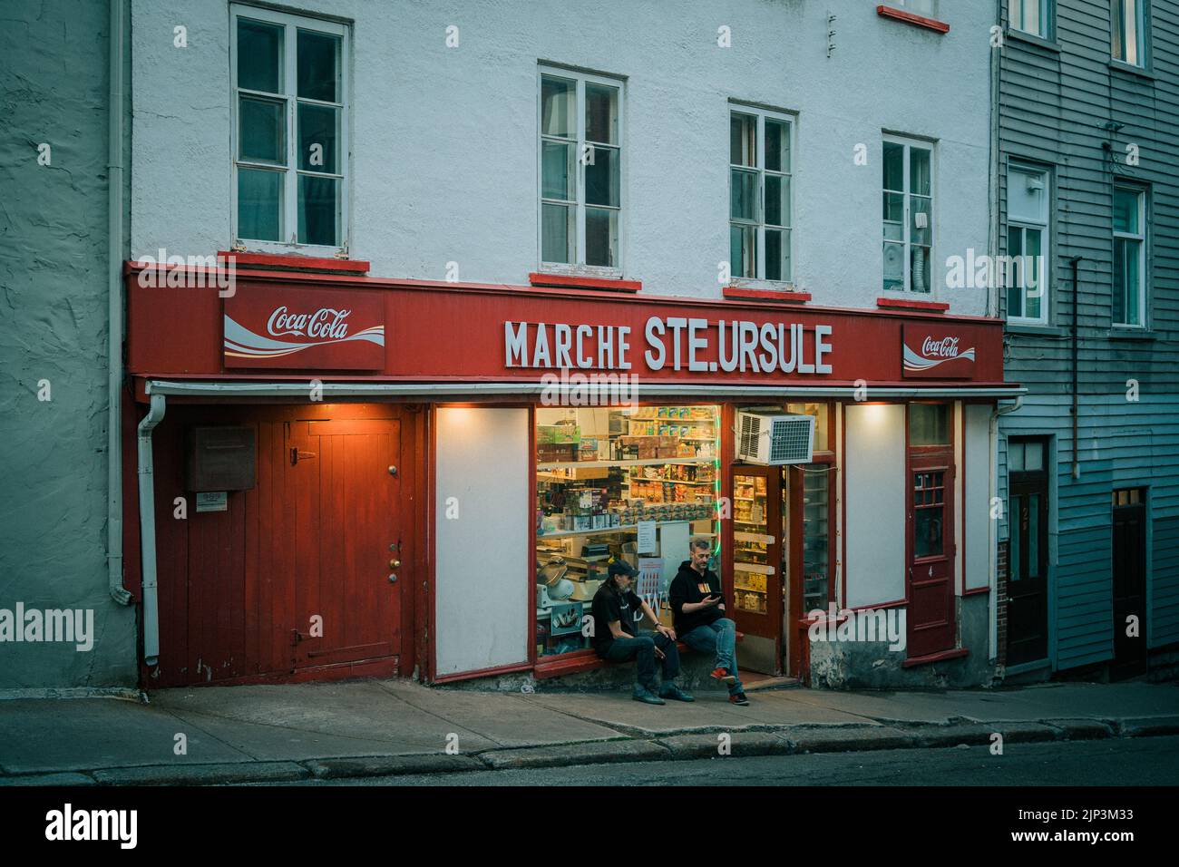 Marché Ste-Ursule vintage sign, La Cité-Limoilou, Québec, Canada Stock ...