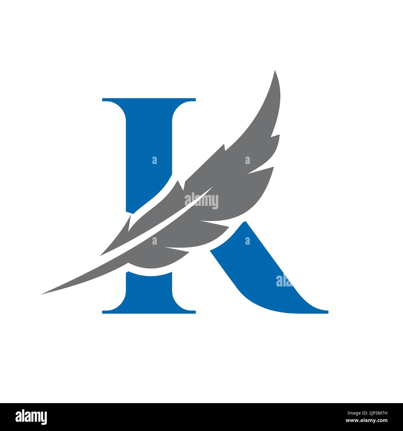 Letter K Feather Logo Vector Template. Law Logo Bird Feather Symbol ...