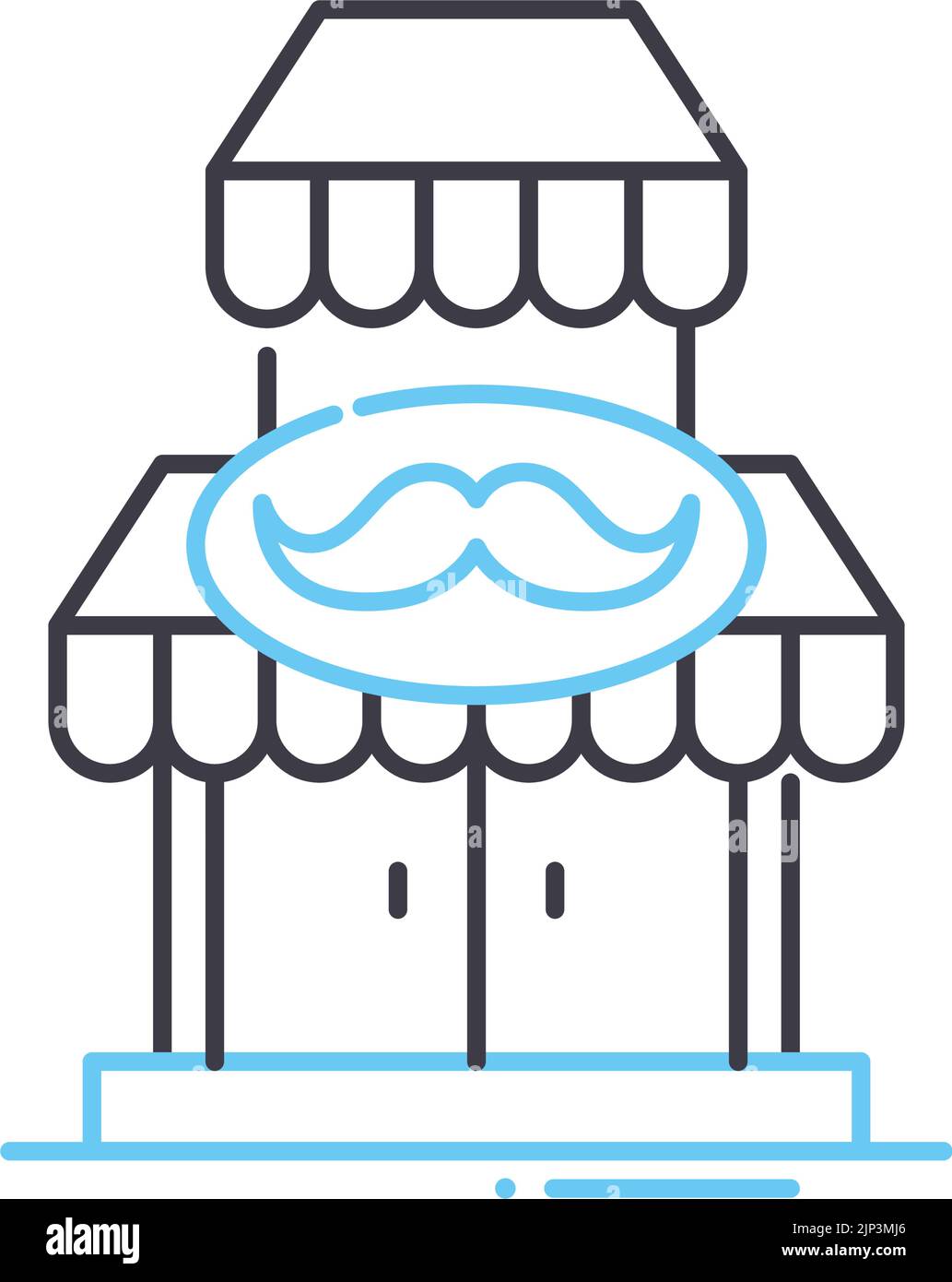 barber shop line icon, outline symbol, vector illustration, concept ...