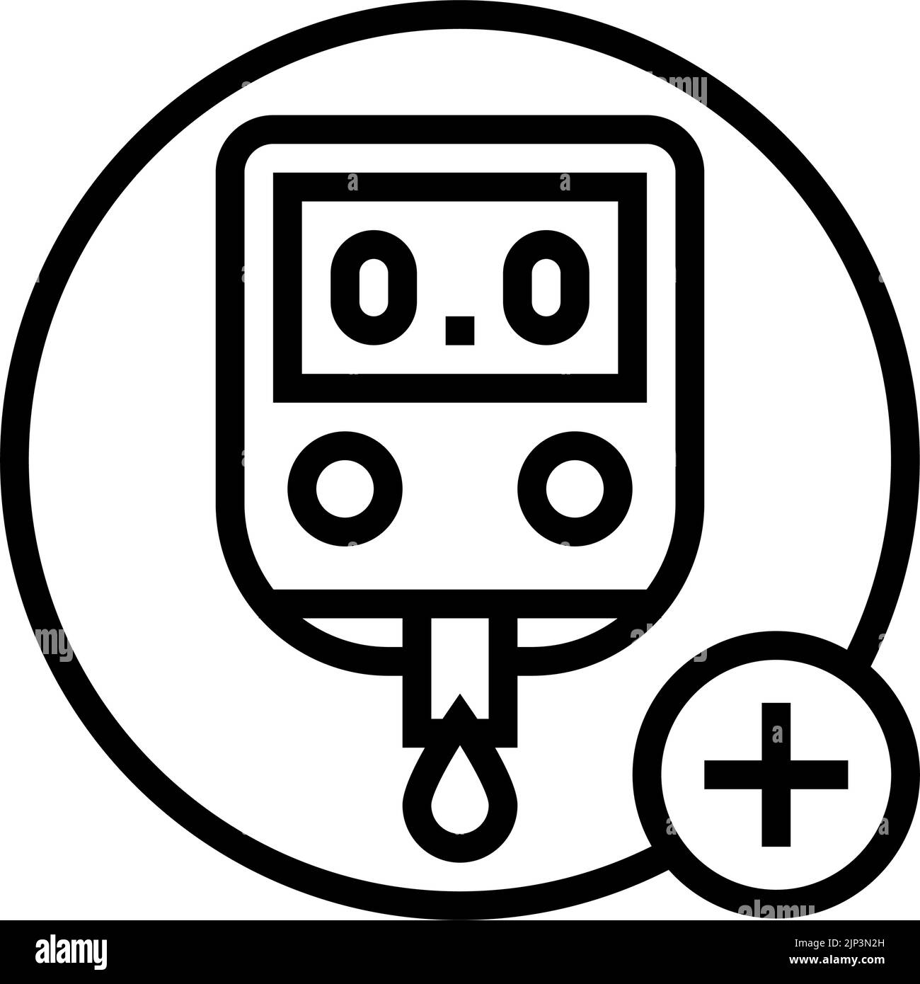 diabetes test health check line icon vector illustration Stock Vector ...