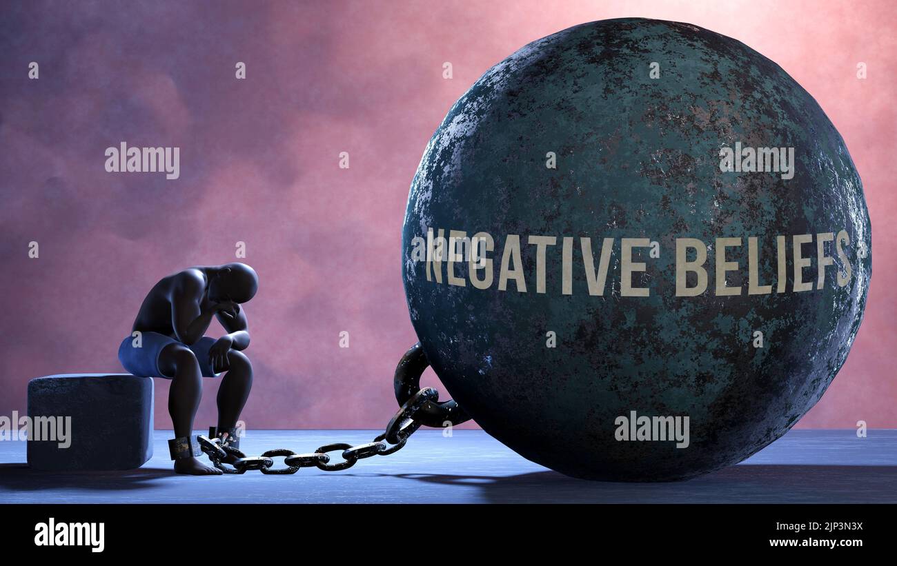 Negative beliefs that limits life and make suffer hi-res stock ...