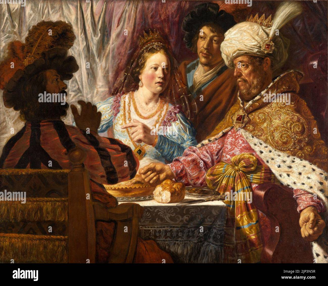The Feast of Esther - Jan Lievens Stock Photo - Alamy
