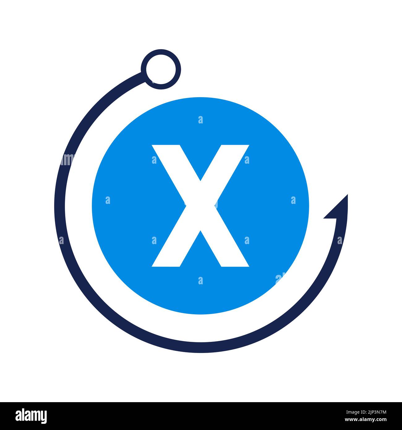 Letter X Fishing Logo Design Template. Fishing Club Logo On Letter X ...