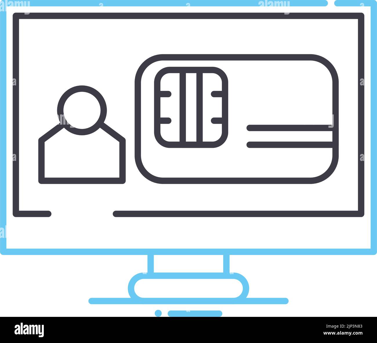 bank account line icon, outline symbol, vector illustration, concept ...