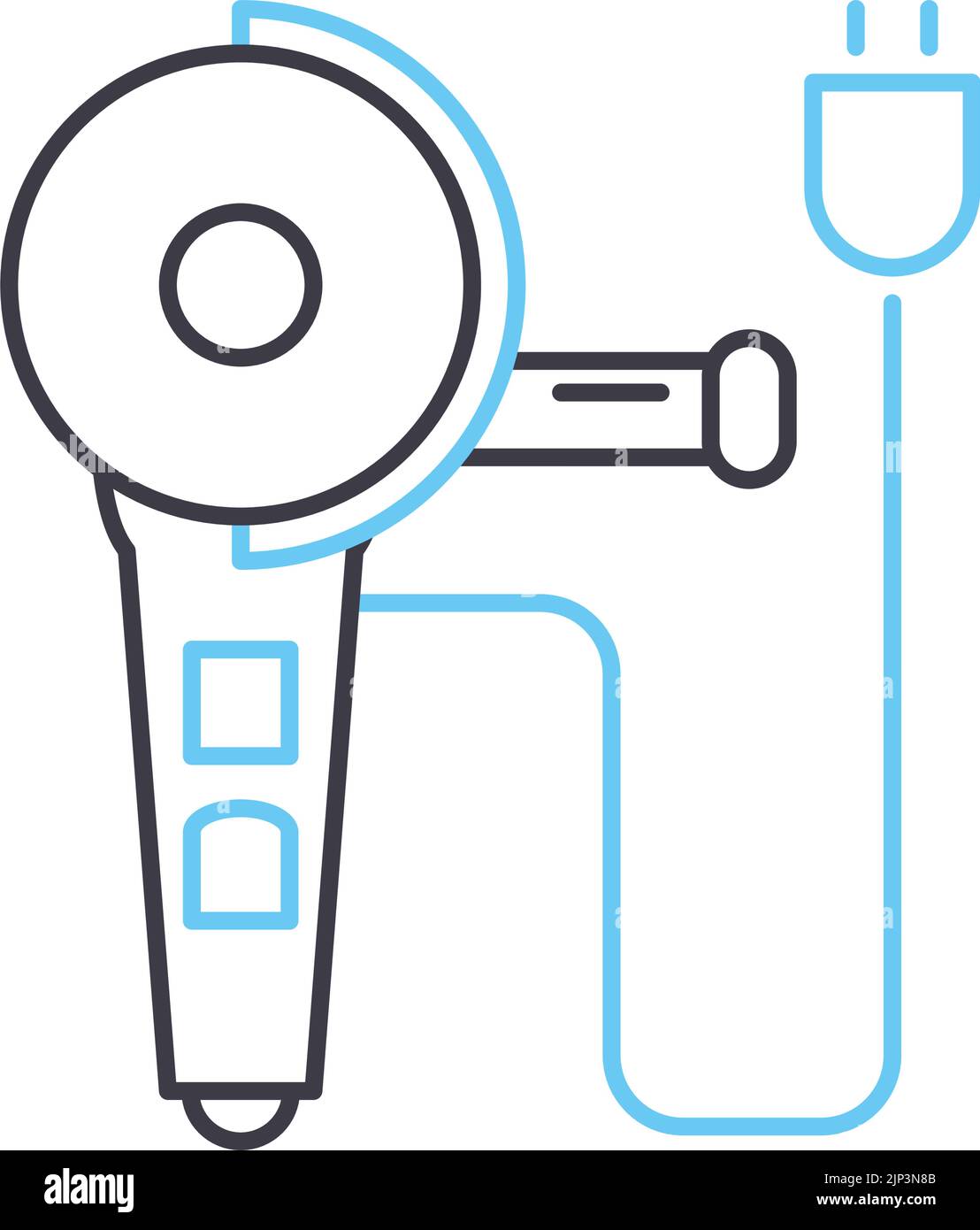 angle grinder machine line icon, outline symbol, vector illustration ...