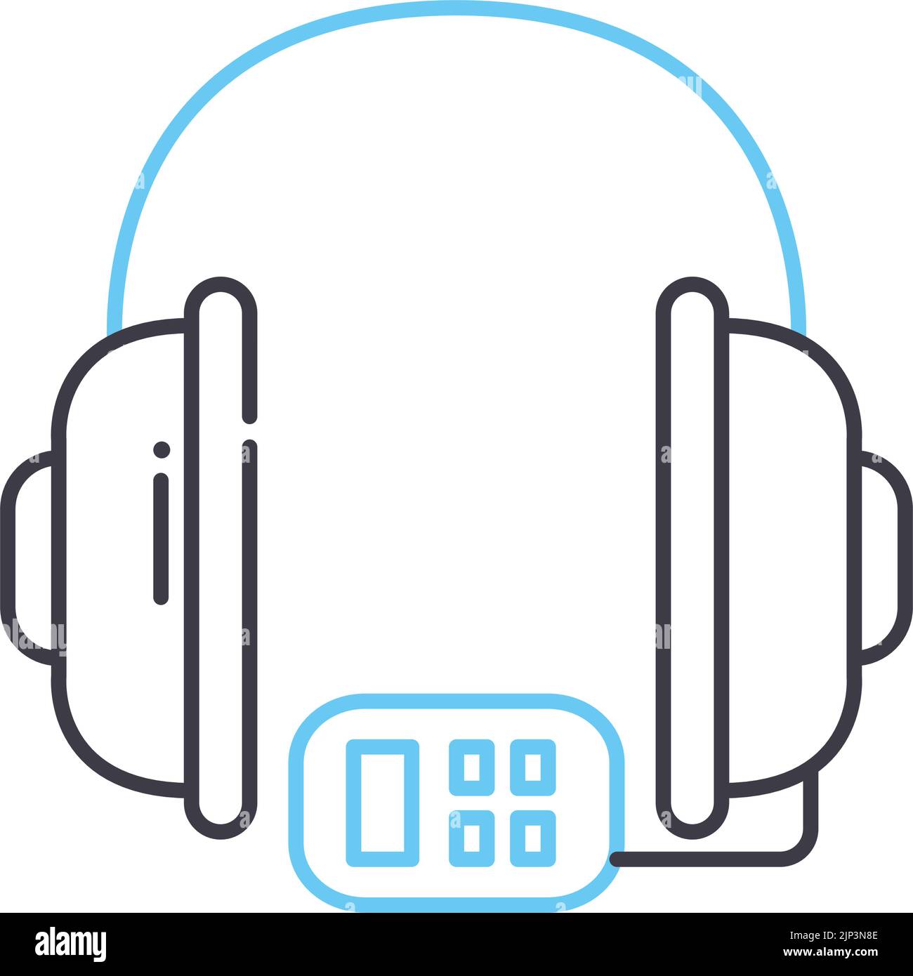 audio tours line icon, outline symbol, vector illustration, concept ...