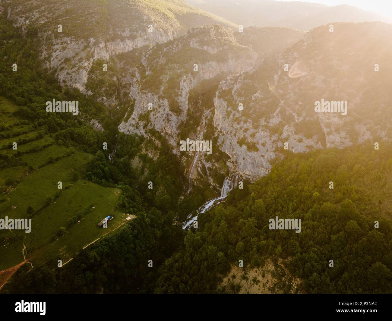Sotira waterfall in Gramsh in beautiful Albania Stock Photo - Alamy