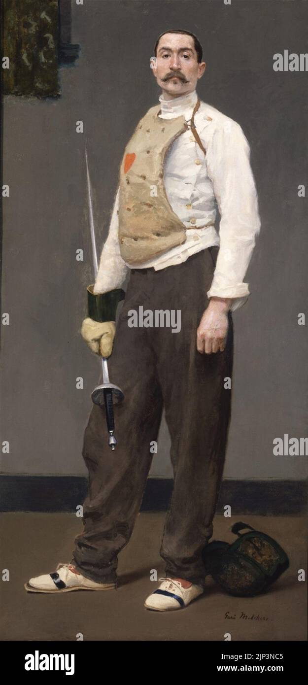 The Fencing Master Gari Melchers DIA 13.9 Stock Photo - Alamy