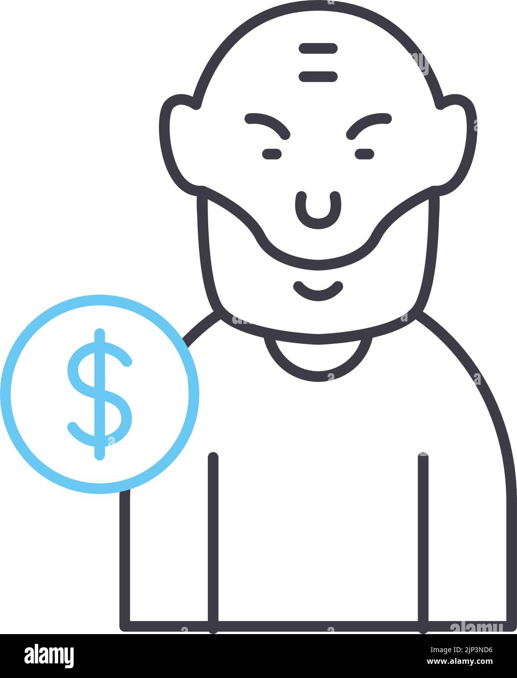 bandit line icon, outline symbol, vector illustration, concept sign ...