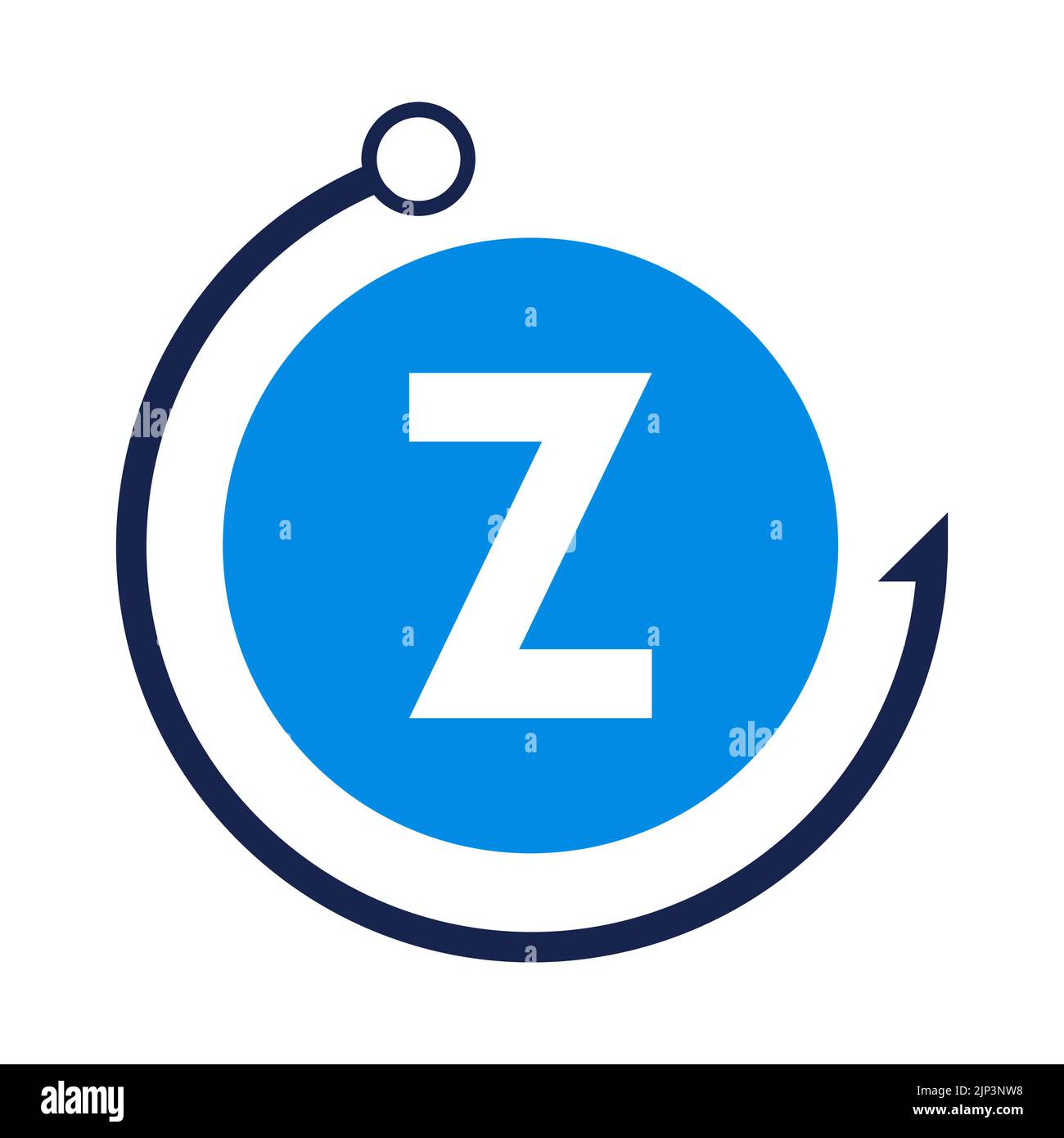 Letter Z Fishing Logo Design Template. Fishing Club Logo On Letter Z ...