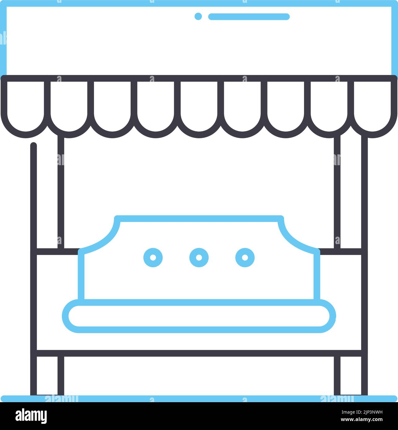 bus stop line icon, outline symbol, vector illustration, concept sign ...