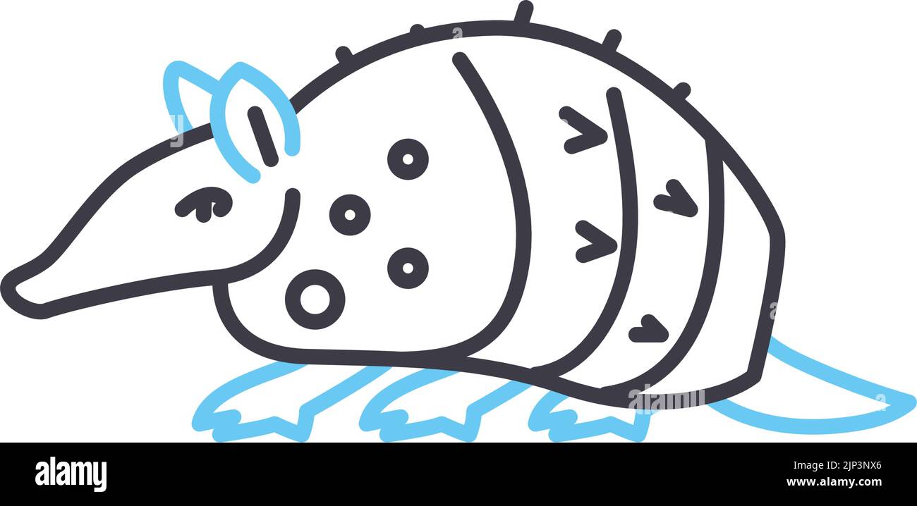 armadillo line icon, outline symbol, vector illustration, concept sign ...