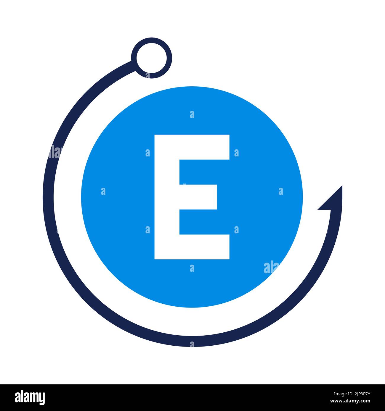 Letter E Fishing Logo Design Template. Fishing Club Logo On Letter E ...