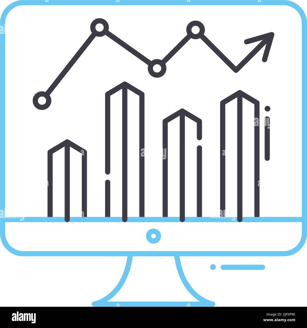 analytics line icon, outline symbol, vector illustration, concept sign ... analytics line icon, outline symbol, vector illustration, concept sign ...