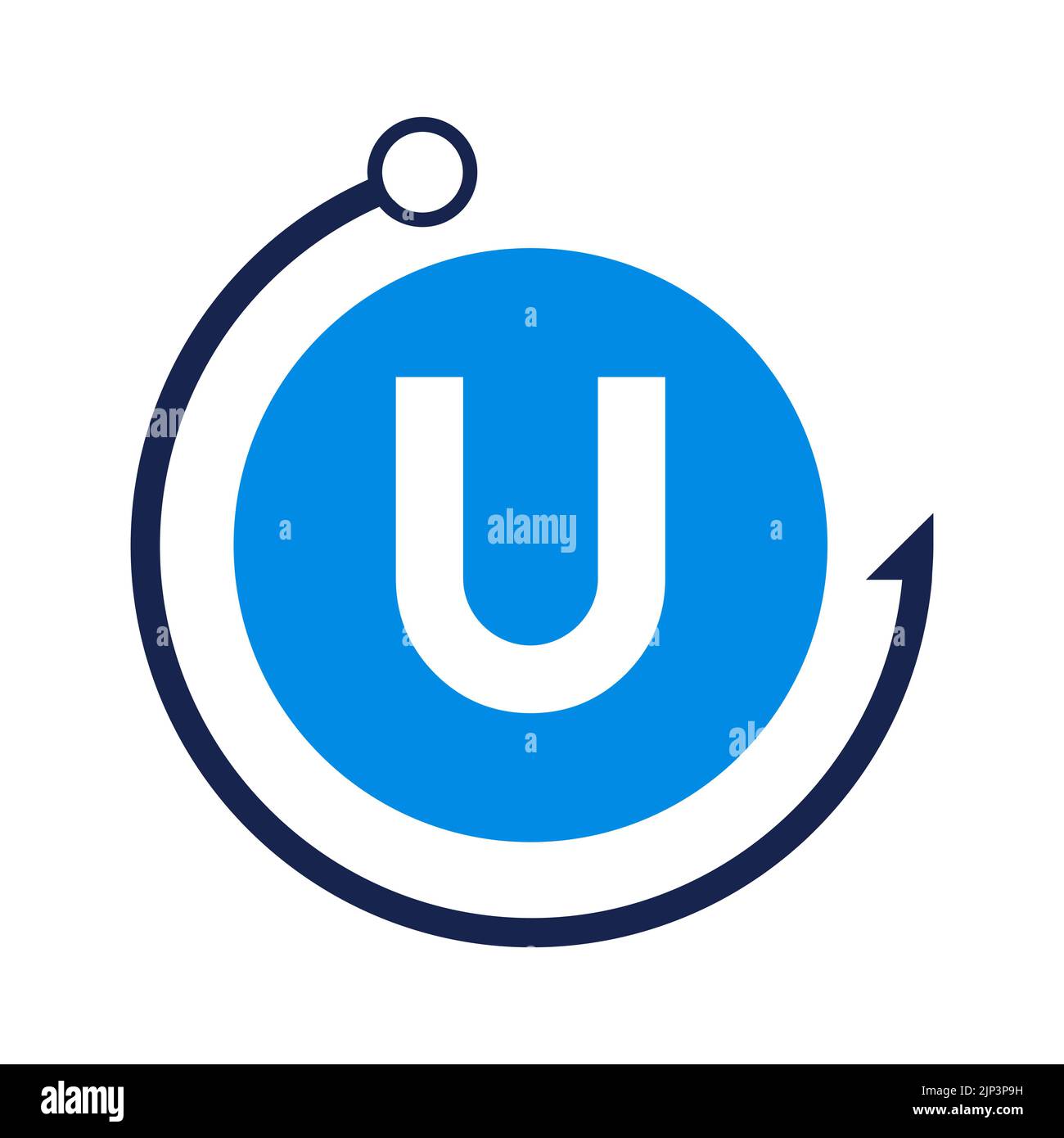 Letter U Fishing Logo Design Template. Fishing Club Logo On Letter U ...