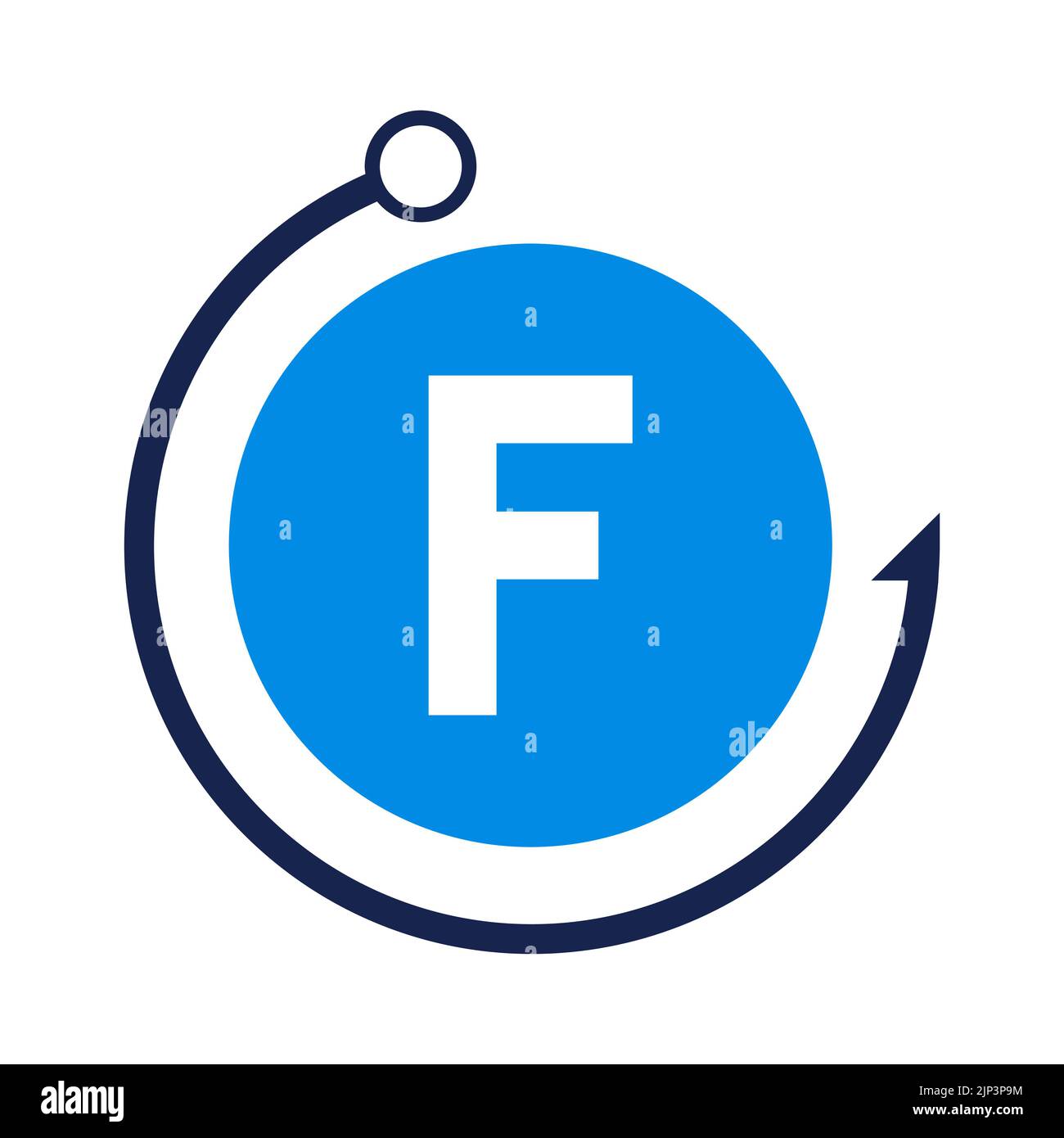 Letter F Fishing Logo Design Template. Fishing Club Logo On Letter F ...
