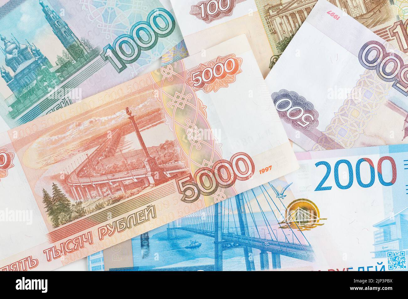 Russian rubles background. Money background and texture. Banknotes of ...