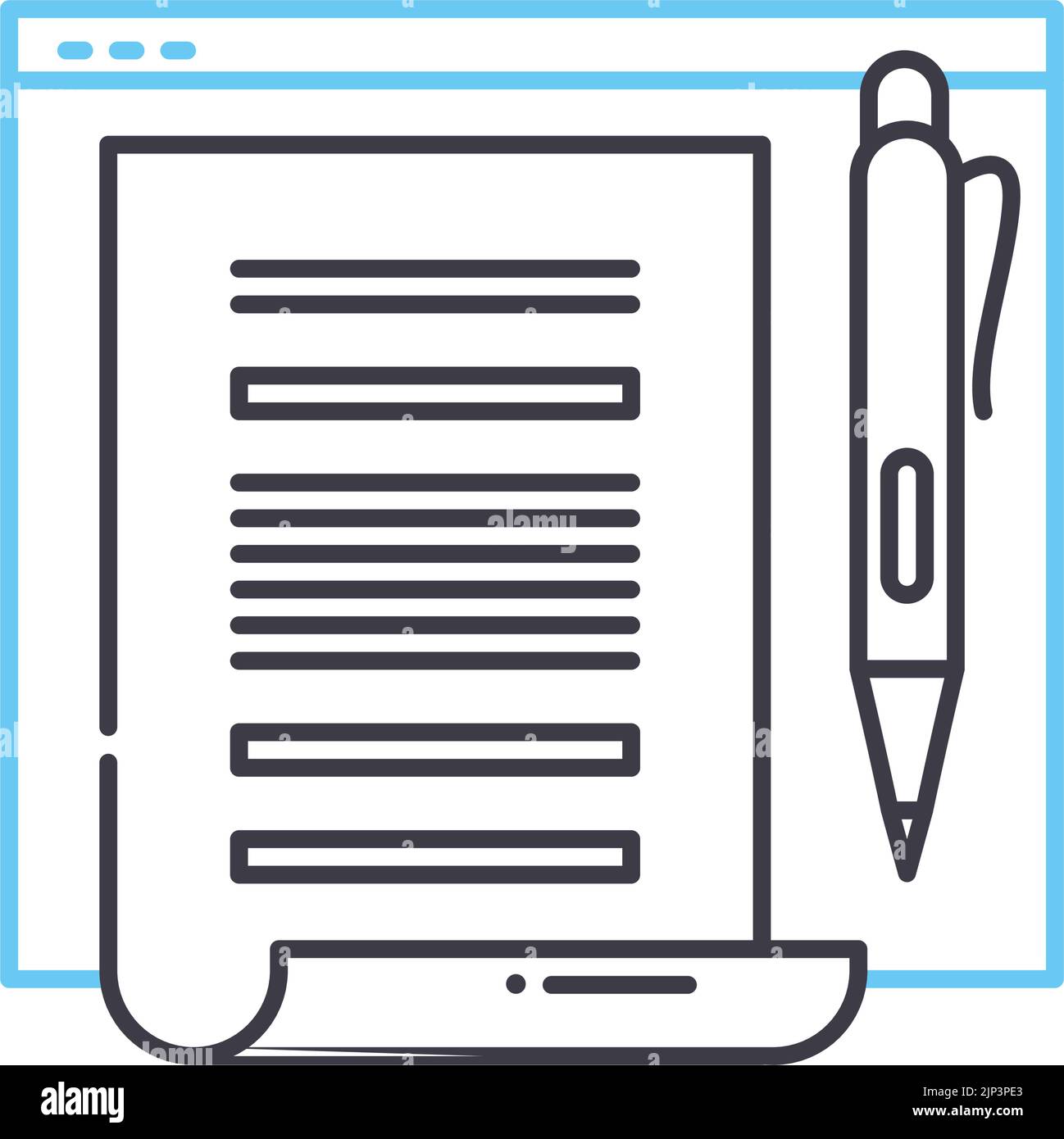 blog line icon, outline symbol, vector illustration, concept sign Stock ...