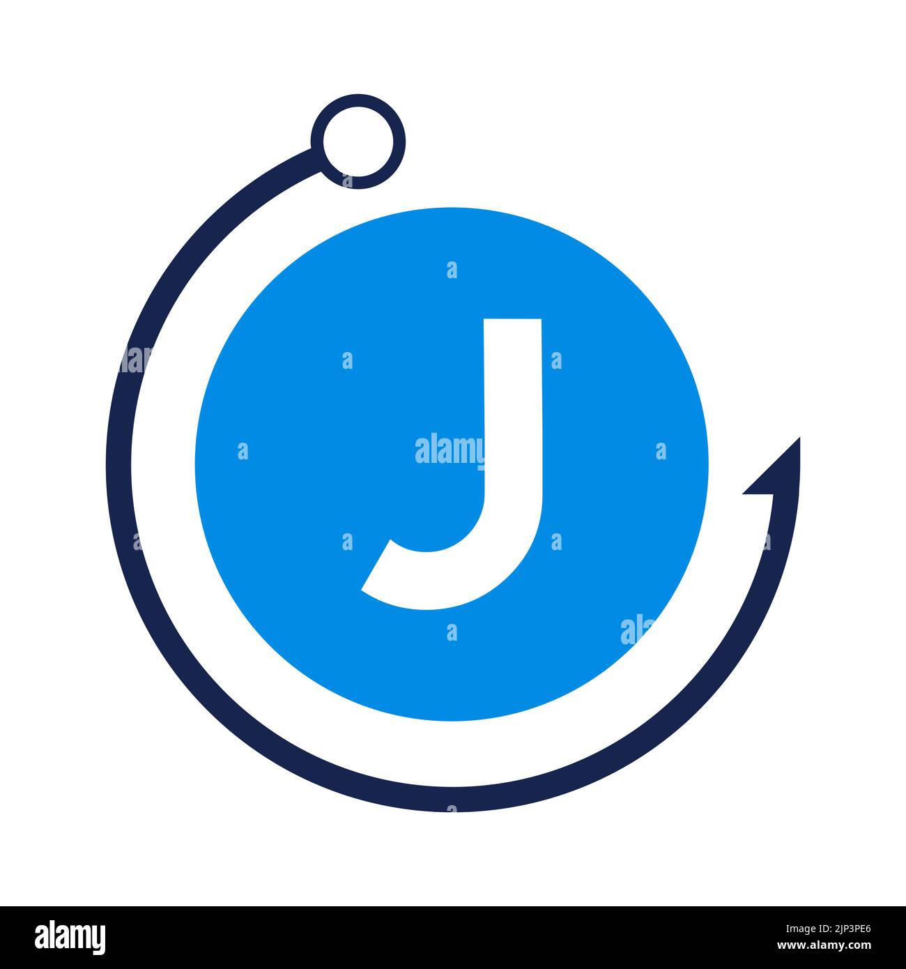 Letter J Fishing Logo Design Template. Fishing Club Logo On Letter J ...