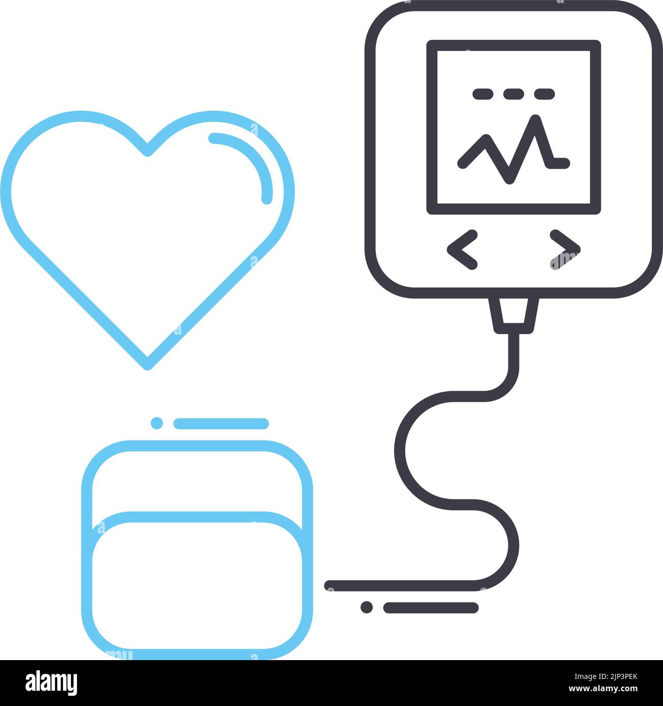 blood pressure meter line icon, outline symbol, vector illustration ...