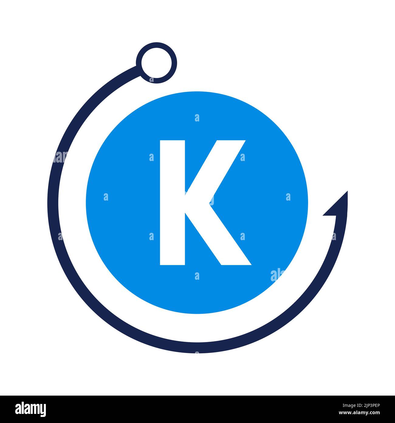 Letter K Fishing Logo Design Template. Fishing Club Logo On Letter K ...