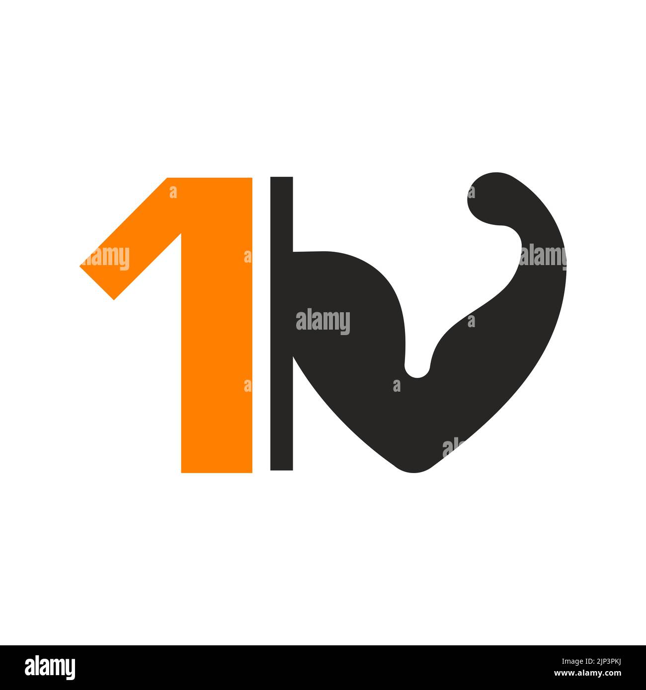 Letter 1 Fitness Logo Design. Healthy Arm Body Builder Logo Design ...