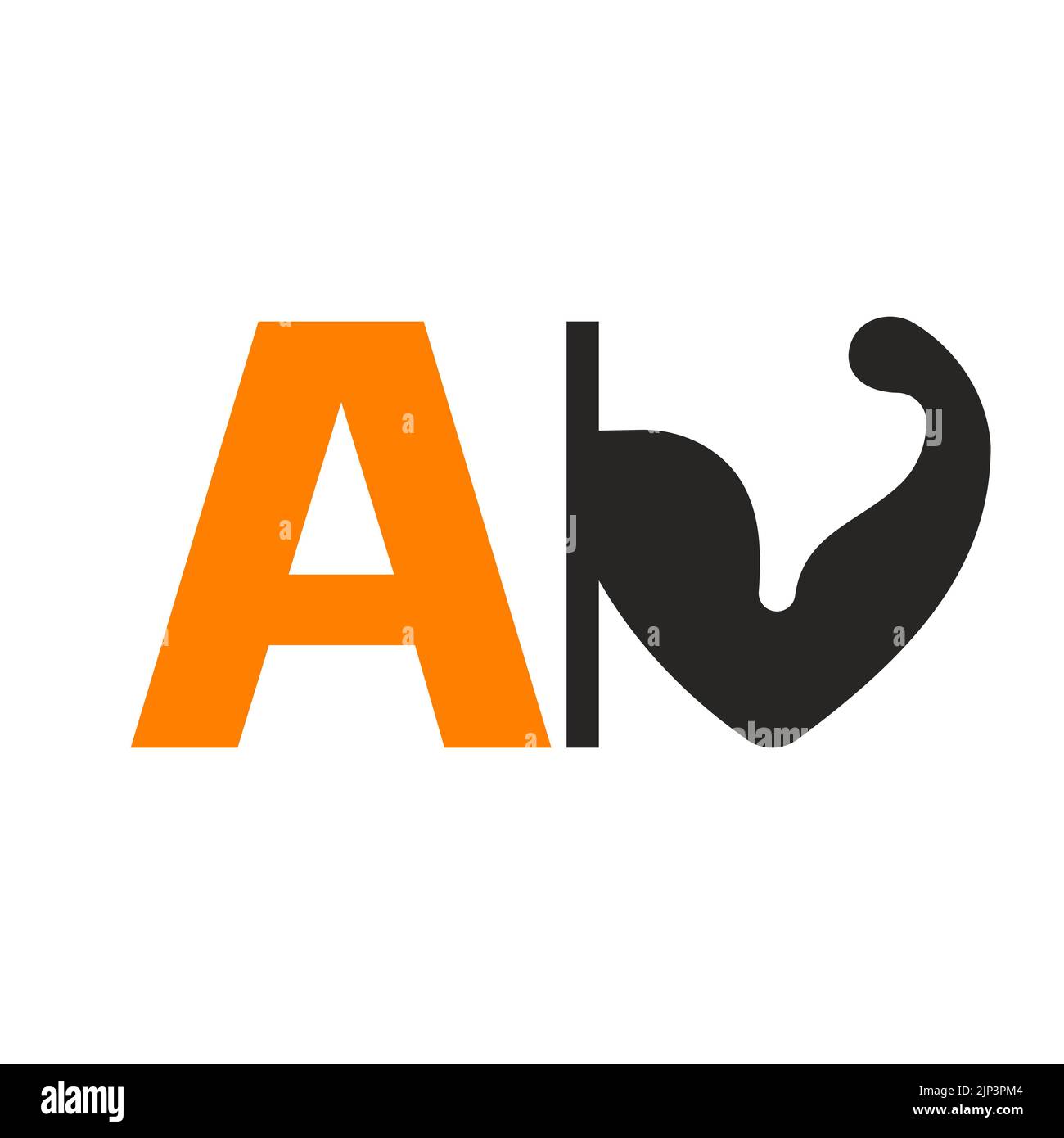 Letter A Fitness Logo Design. Healthy Arm Body Builder Logo Design ...