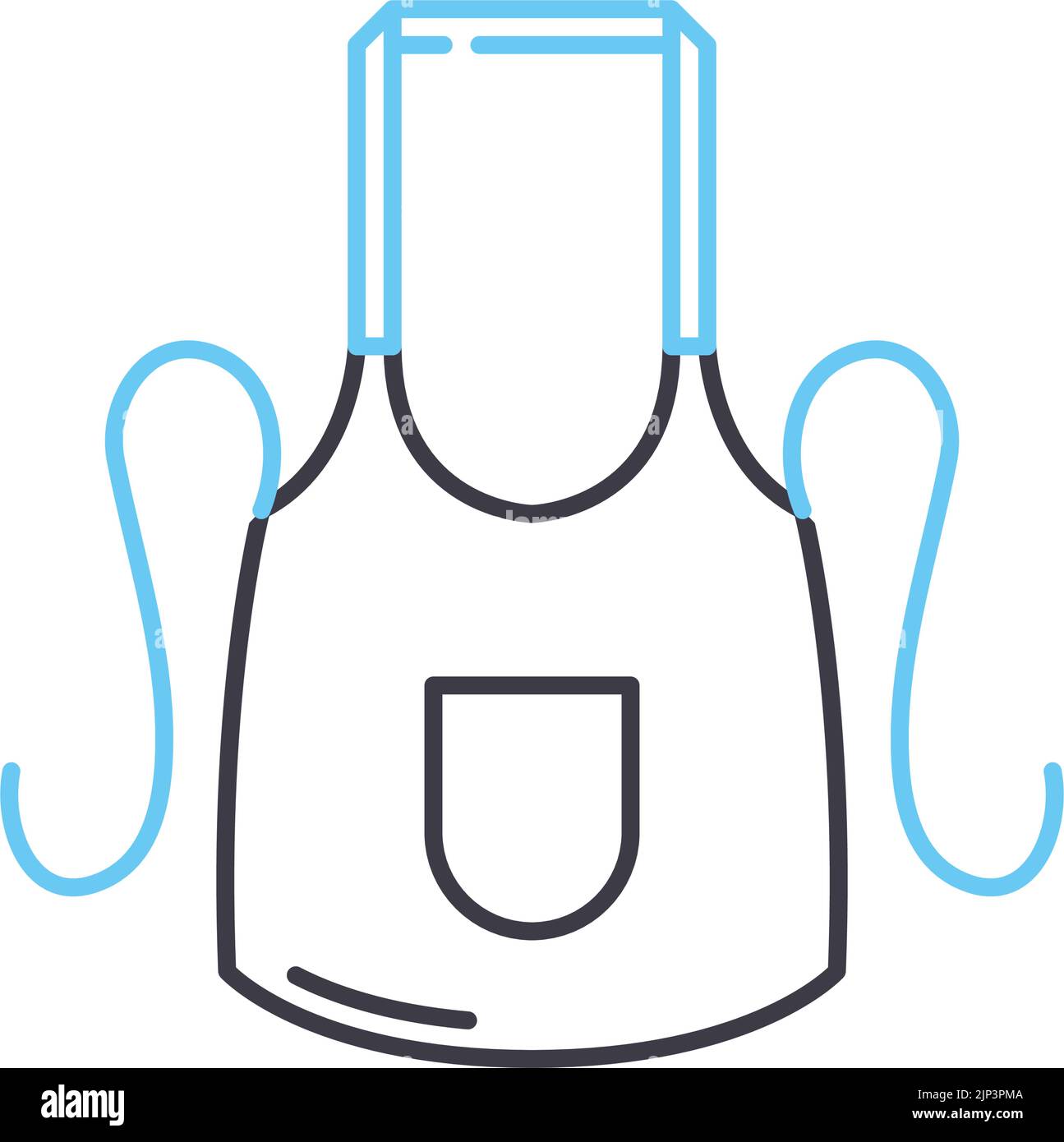 apron line icon, outline symbol, vector illustration, concept sign ...