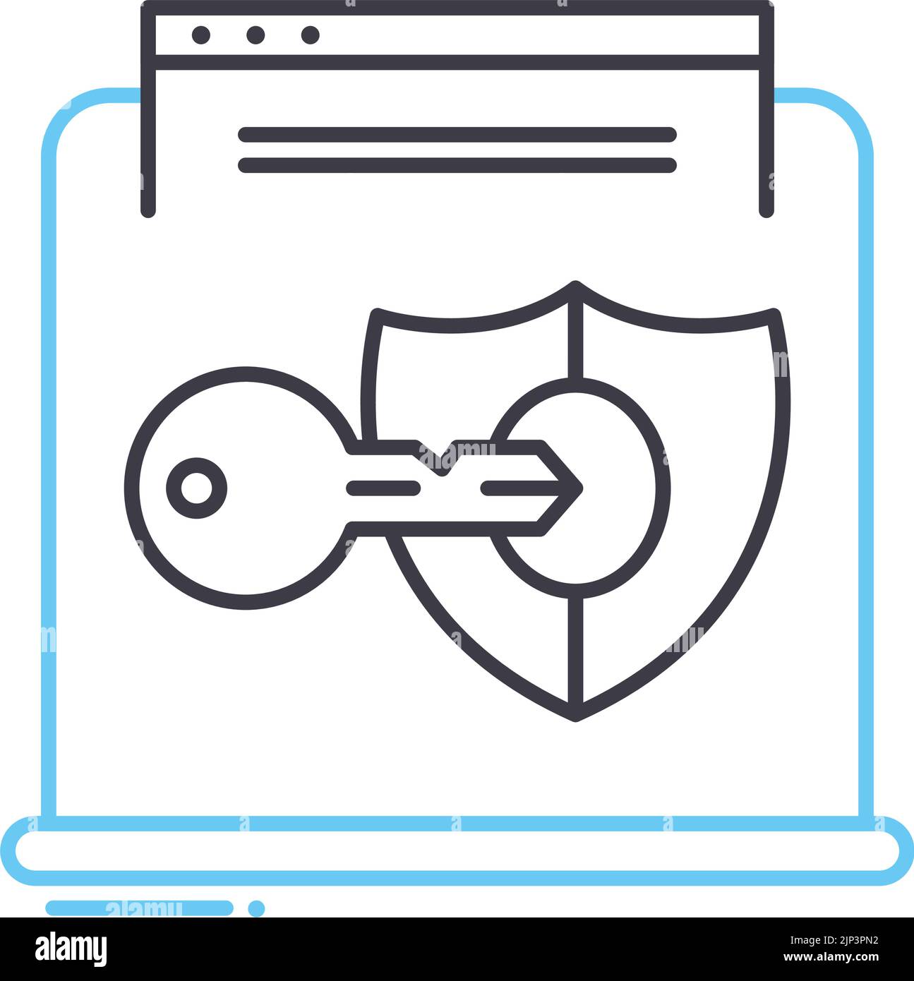 authorized program line icon, outline symbol, vector illustration ...