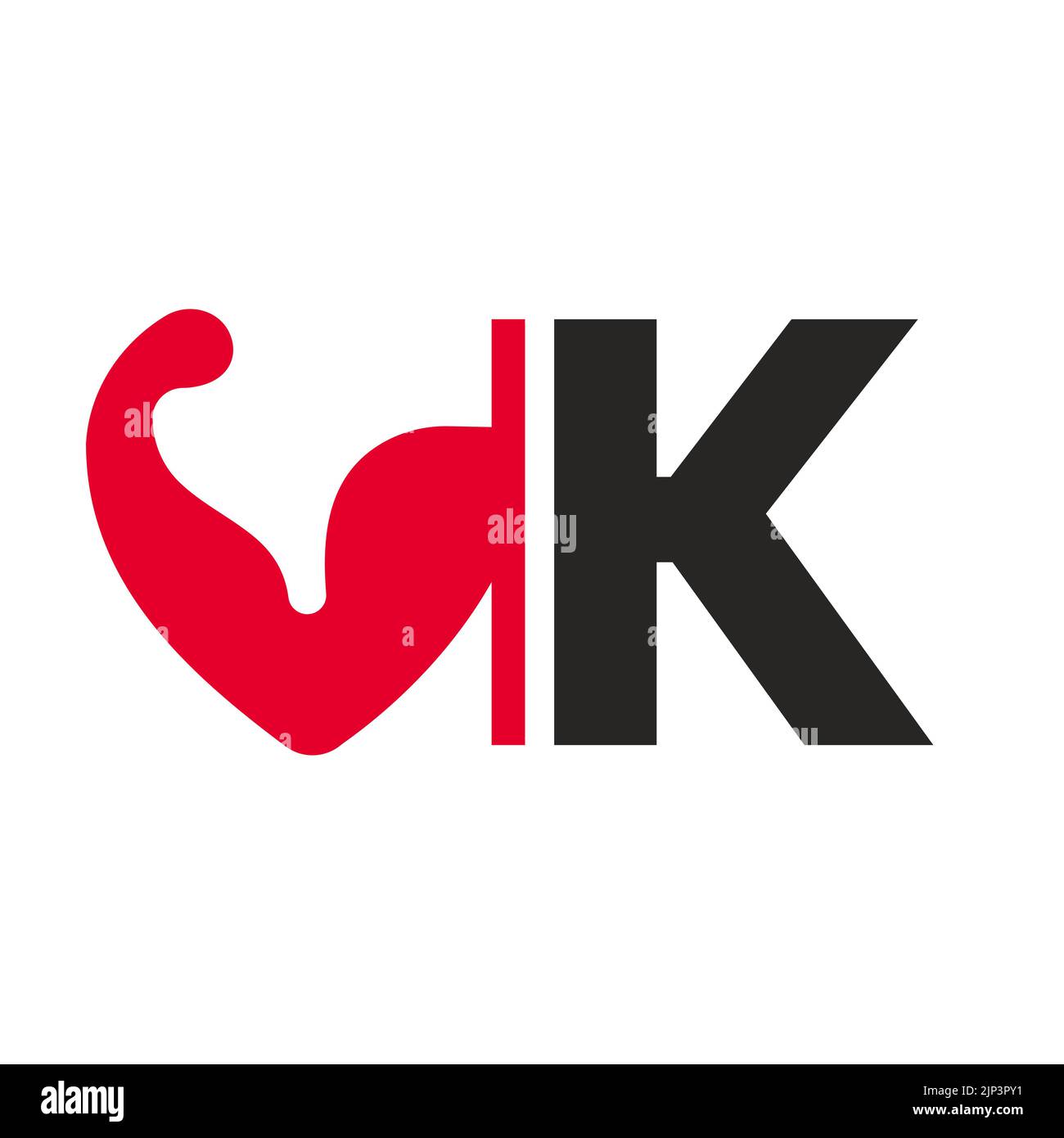 Letter K Fitness Logo Design. Healthy Arm Body Builder Logo Design ...