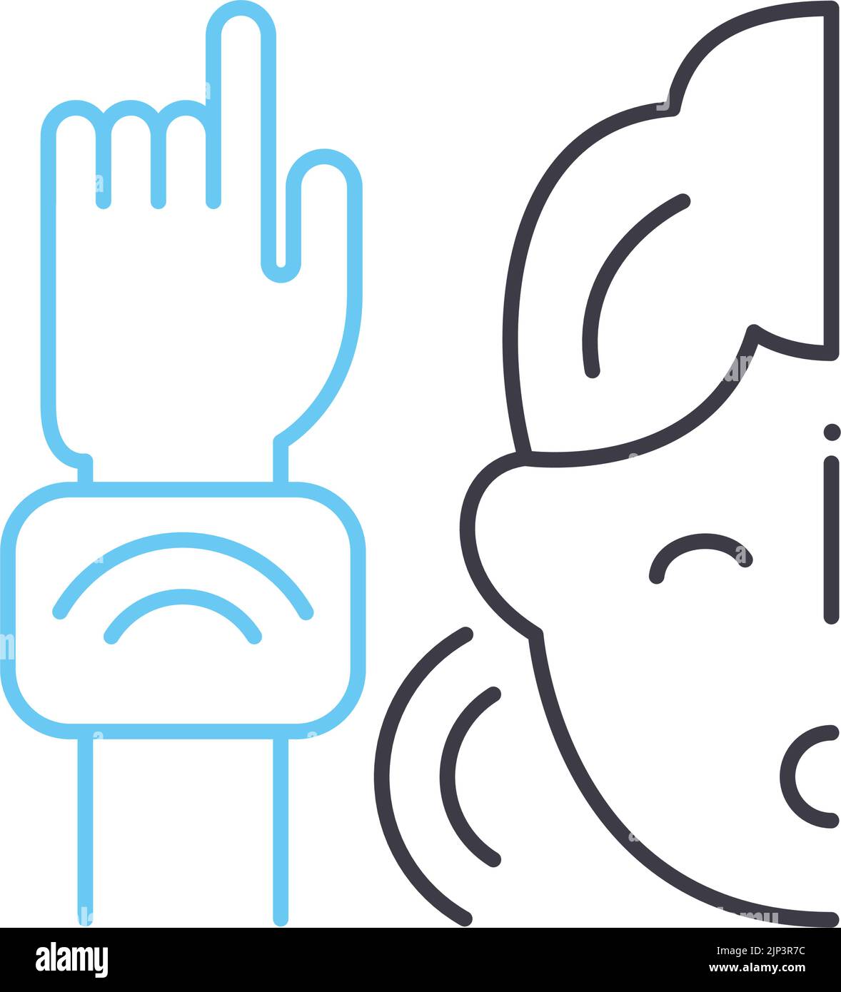 behavioral biometric line icon, outline symbol, vector illustration ...