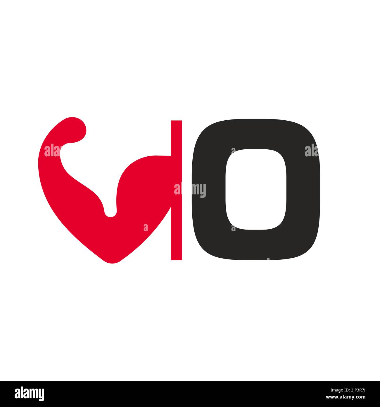 Letter O Fitness Logo Design. Healthy Arm Body Builder Logo Design ...