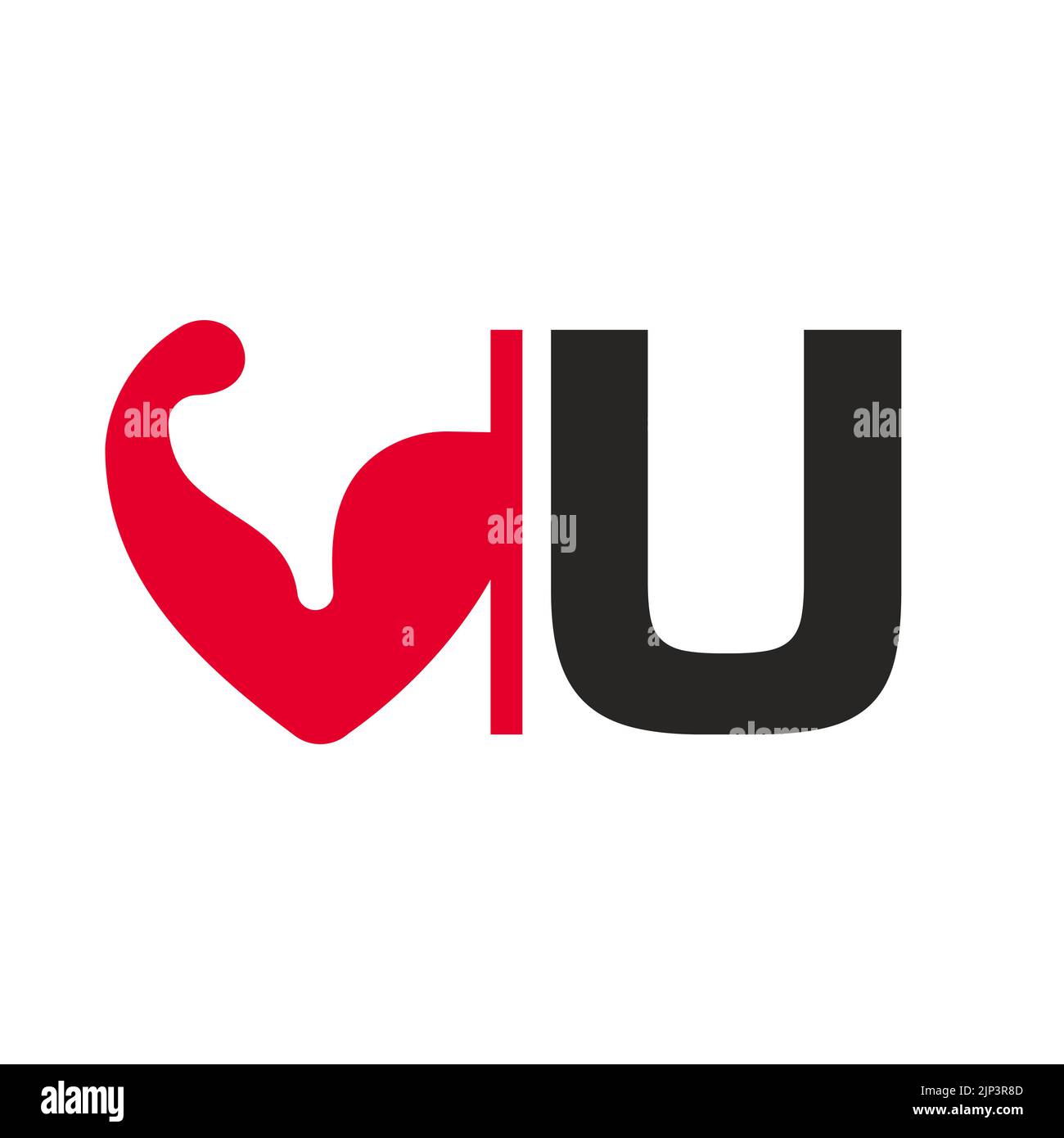 Letter U Fitness Logo Design. Healthy Arm Body Builder Logo Design ...