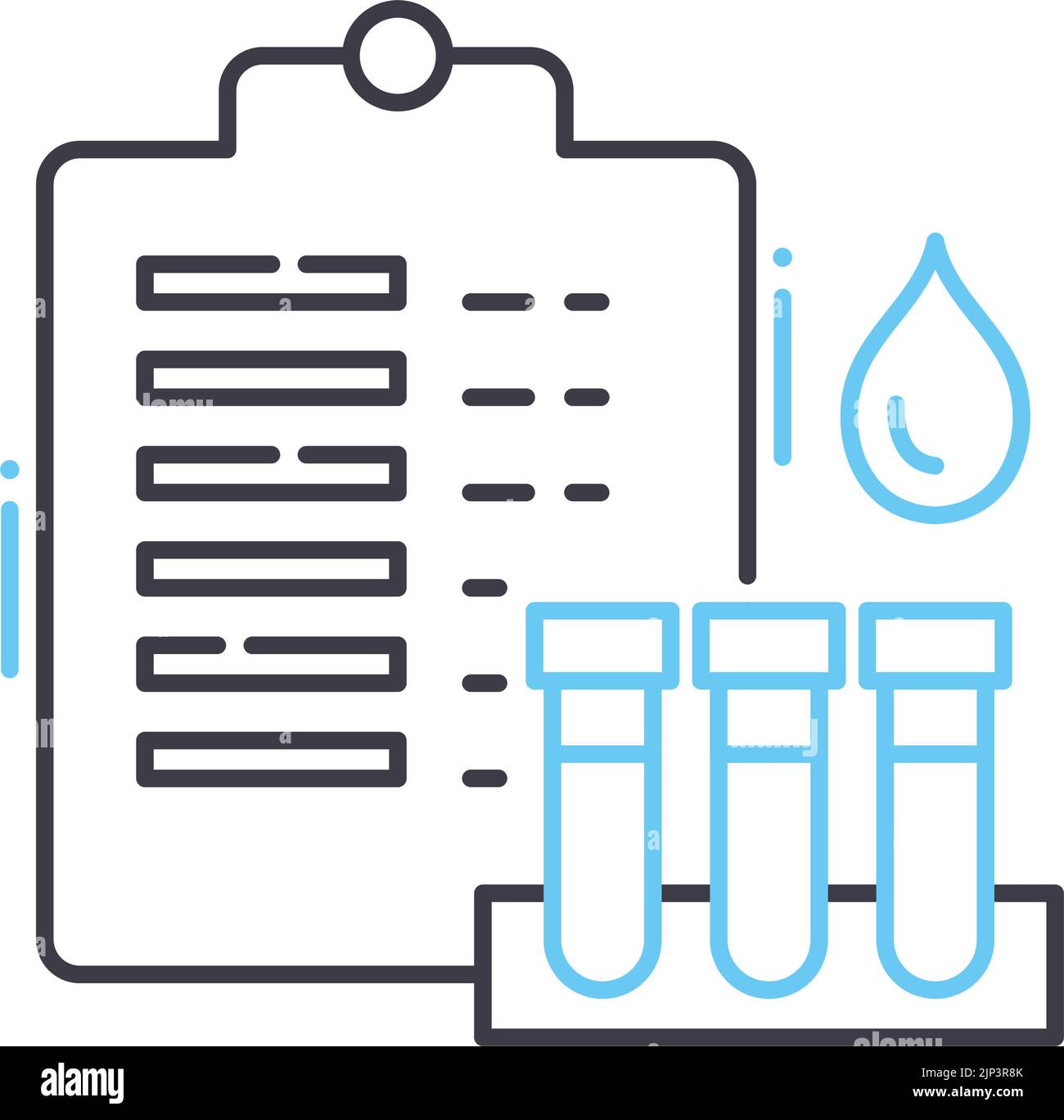 blood test line icon, outline symbol, vector illustration, concept sign ...