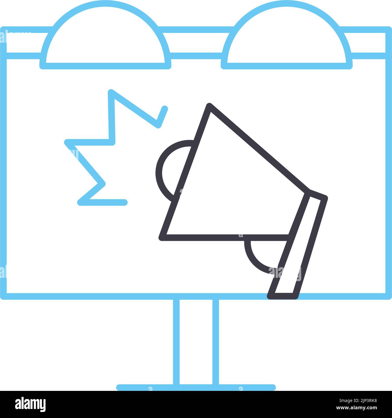 advertising line icon, outline symbol, vector illustration, concept ...