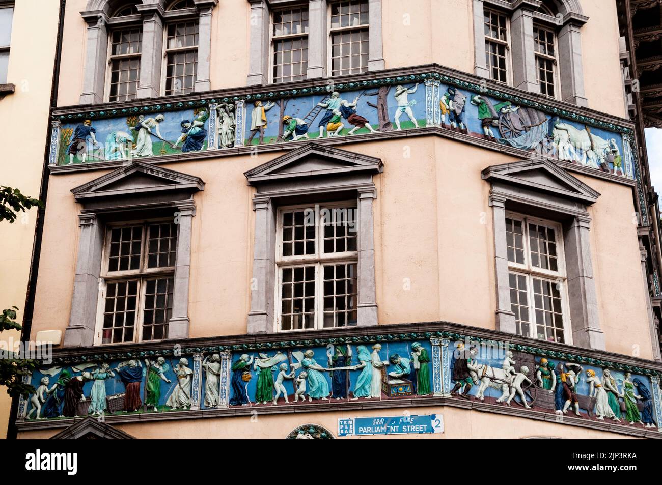 Bas-relief sculpture friezes on Sunlight Chambers in Dublin, Ireland ...